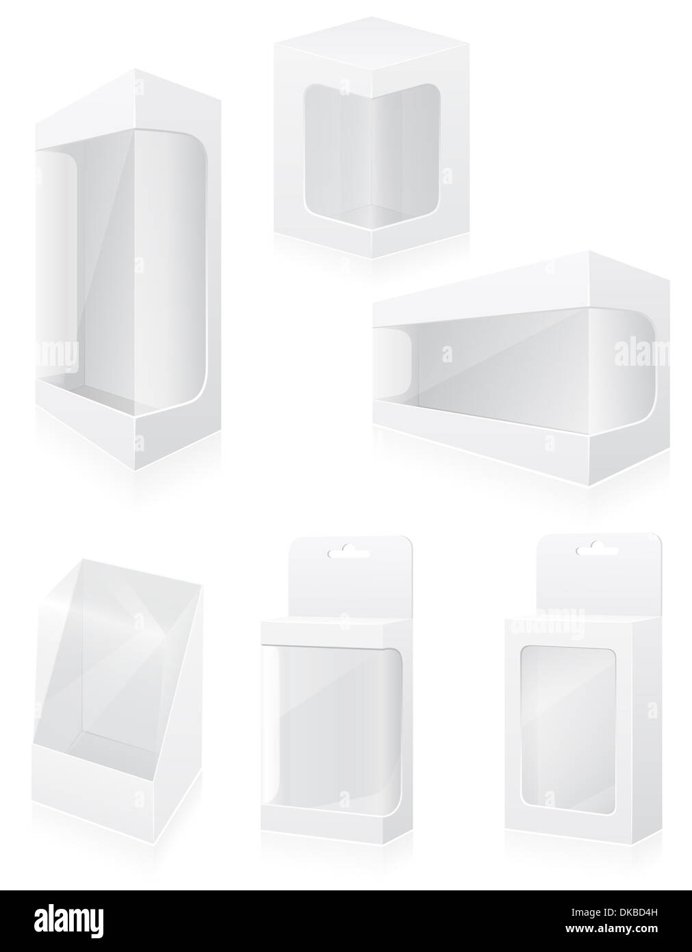 transparent packing box set icons illustration isolated on white ...