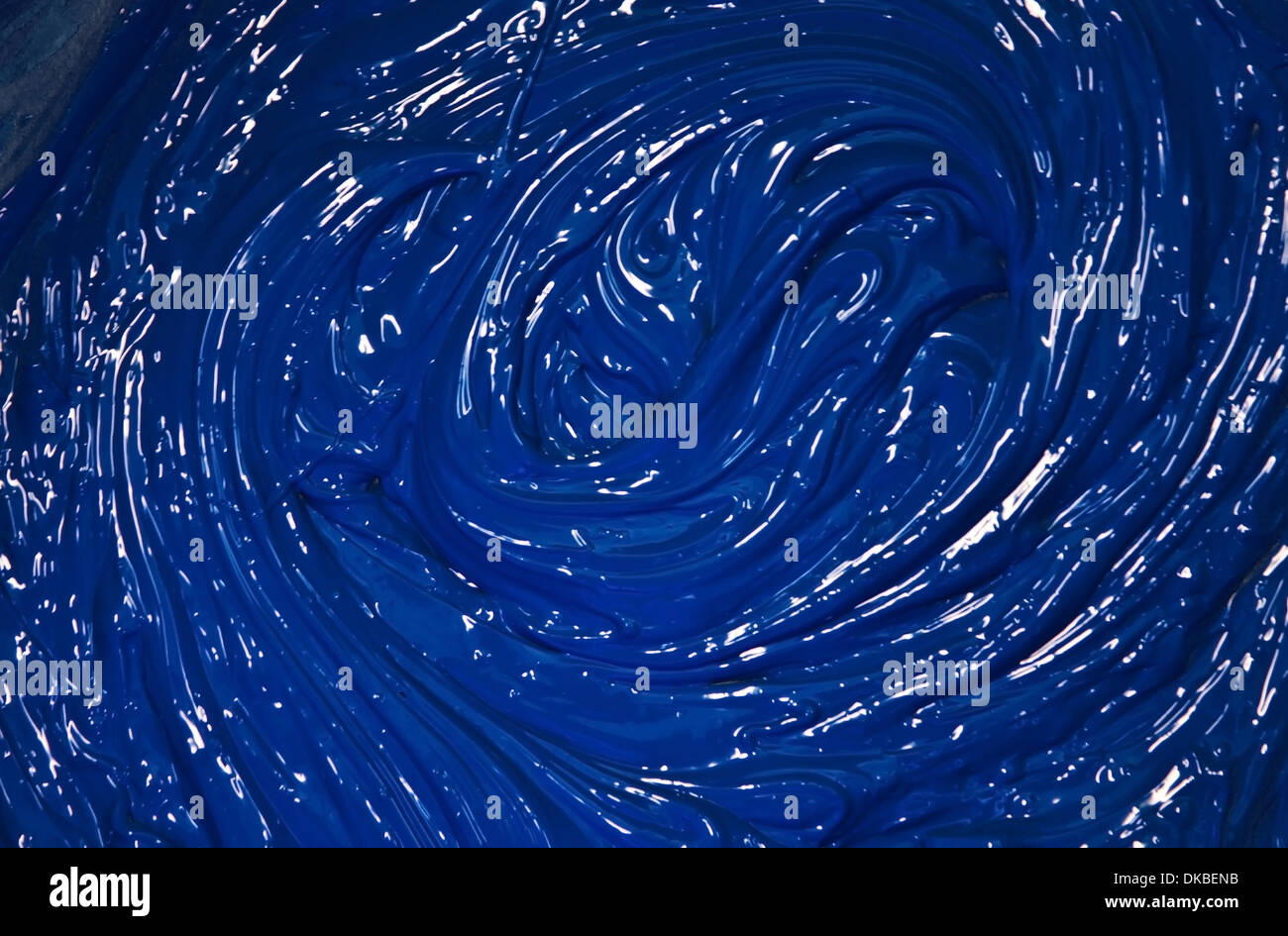 an container of blue ink use in screen printing line Stock Photo - Alamy