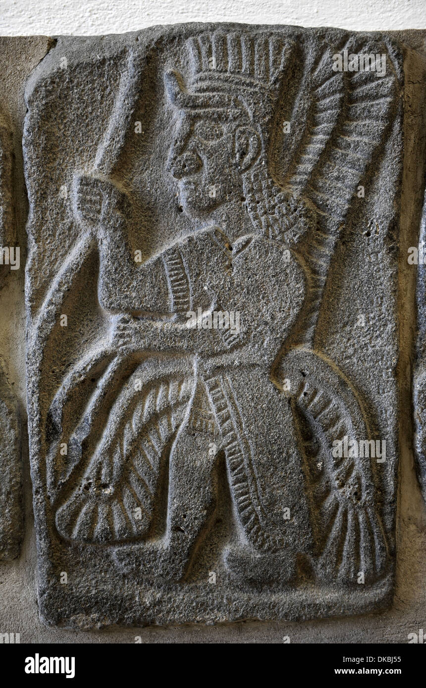 Mesopotamia. Halaf culture. Neolithic. Syria. Orthostat. Winged god ...