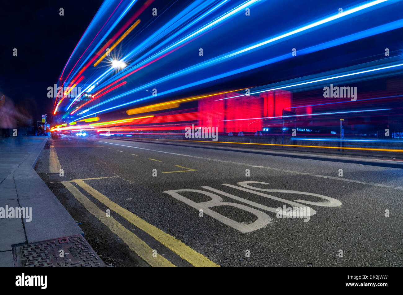 Night london light trails hi-res stock photography and images - Alamy