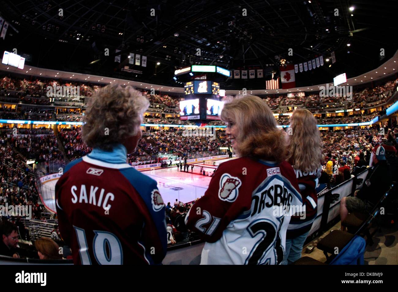 Oct. 8, 2011 - Denver, Colorado, U.S - Colorado Avalanche fans watch ...