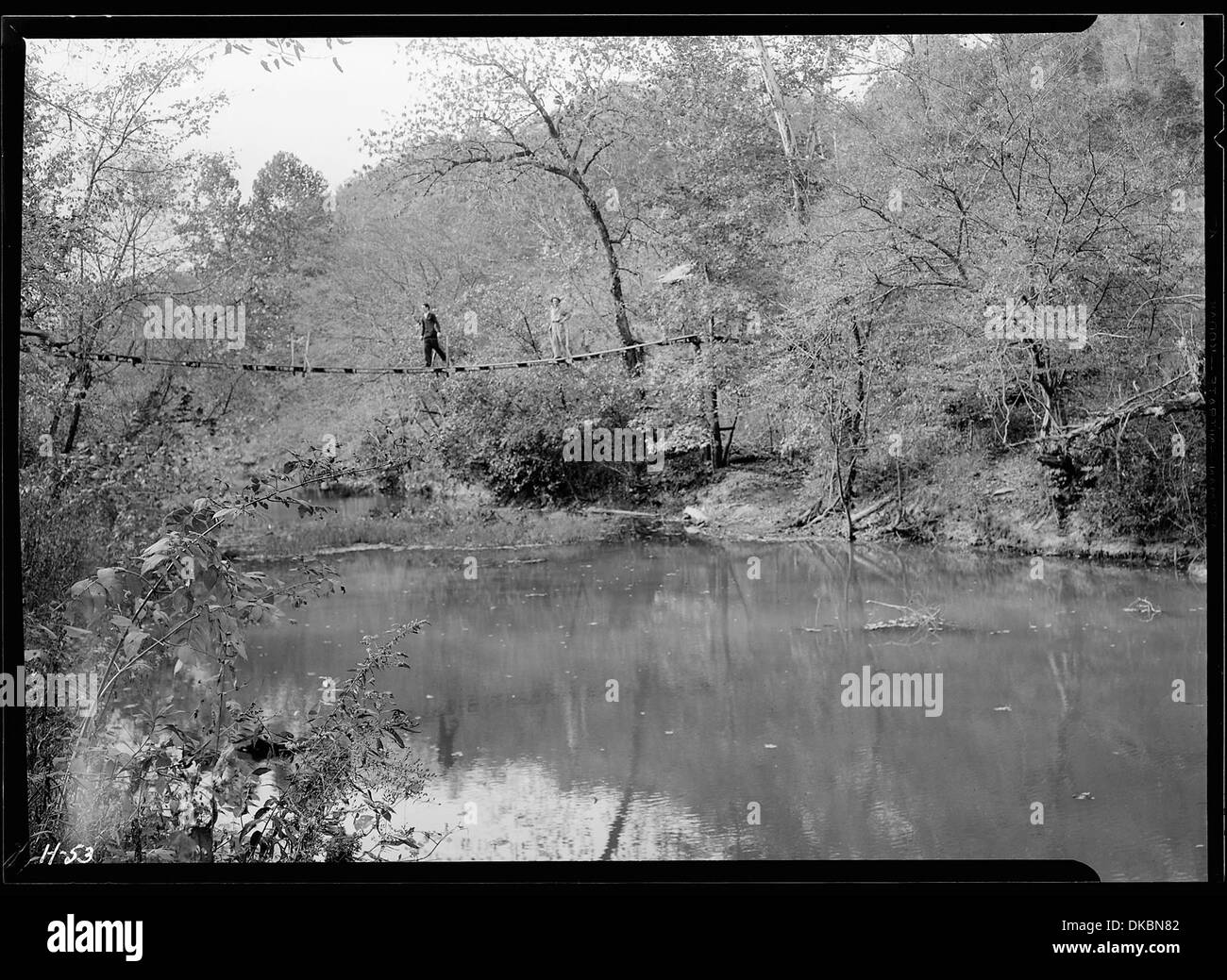 Small bridge over stream Black and White Stock Photos & Images - Alamy