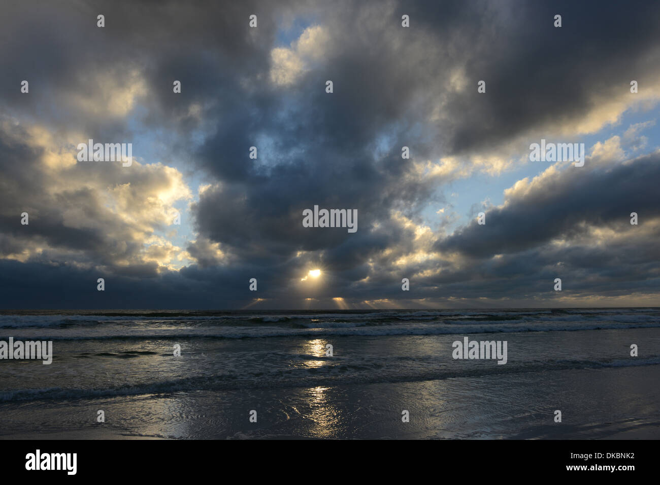 Waves with storm and god's rays Siesta Key, Florida Stock Photo - Alamy