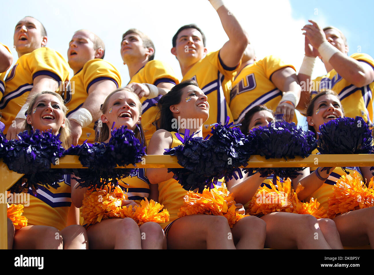 The LSU Tigers cheerleaders parade around the field before the Div. 1 ...