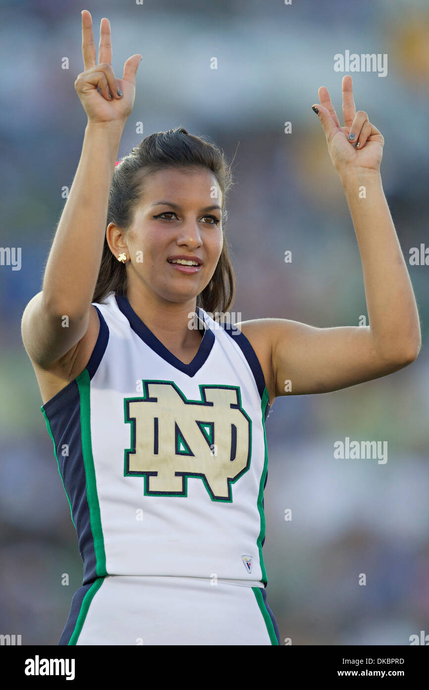 Oct. 8, 2011 - South Bend, Indiana, U.S - Notre Dame cheerleader ...