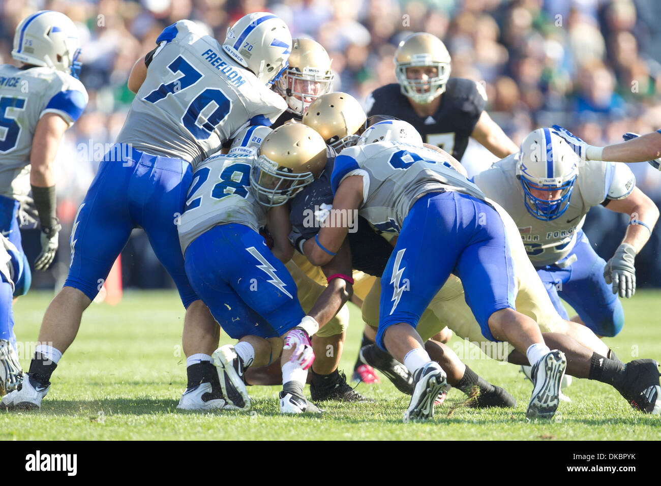 Oct. 8, 2011 - South Bend, Indiana, U.S - Notre Dame outside linebacker ...