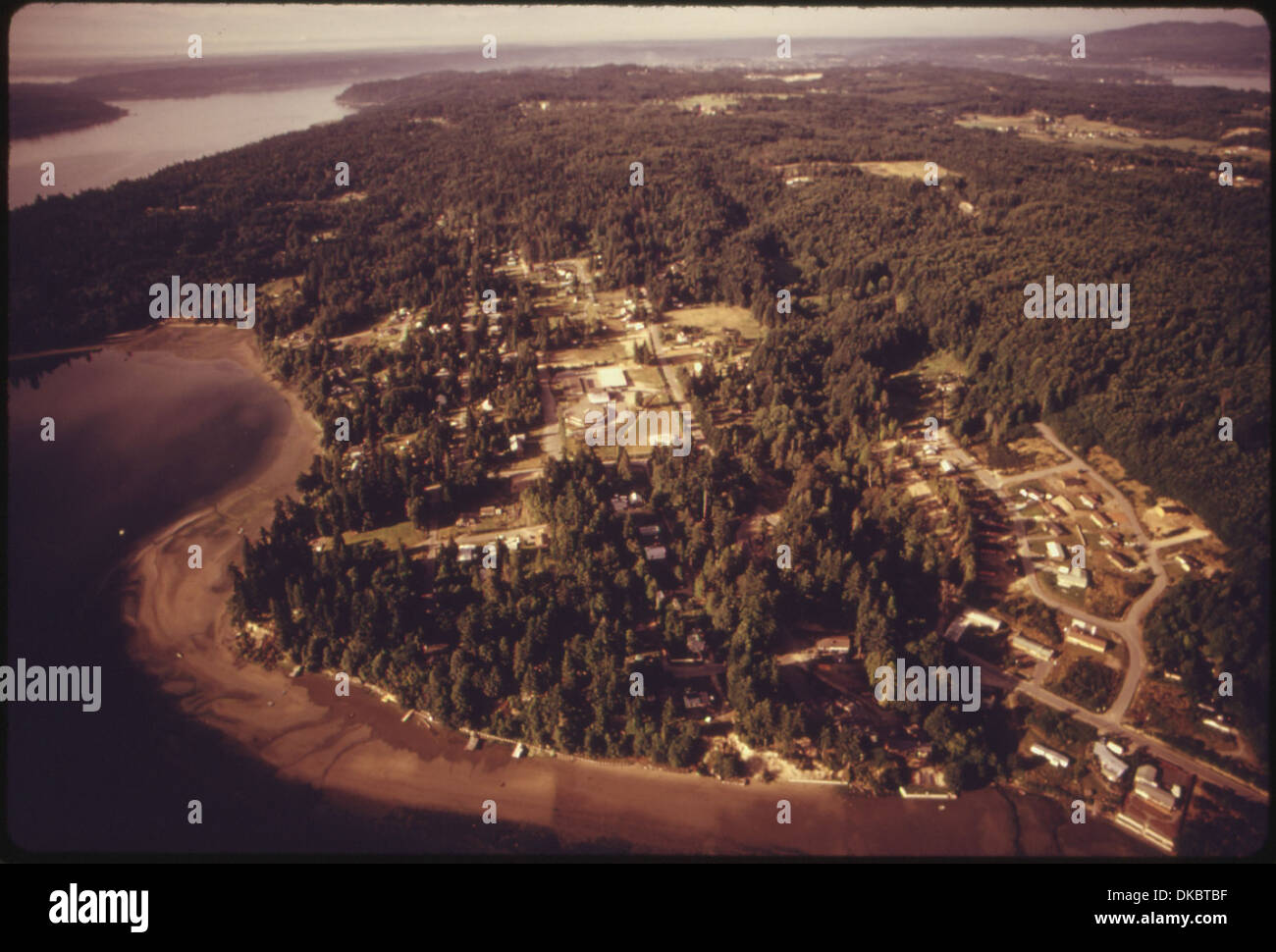 This aerial view shows the Gilberton area and Bremerton, Washington ...