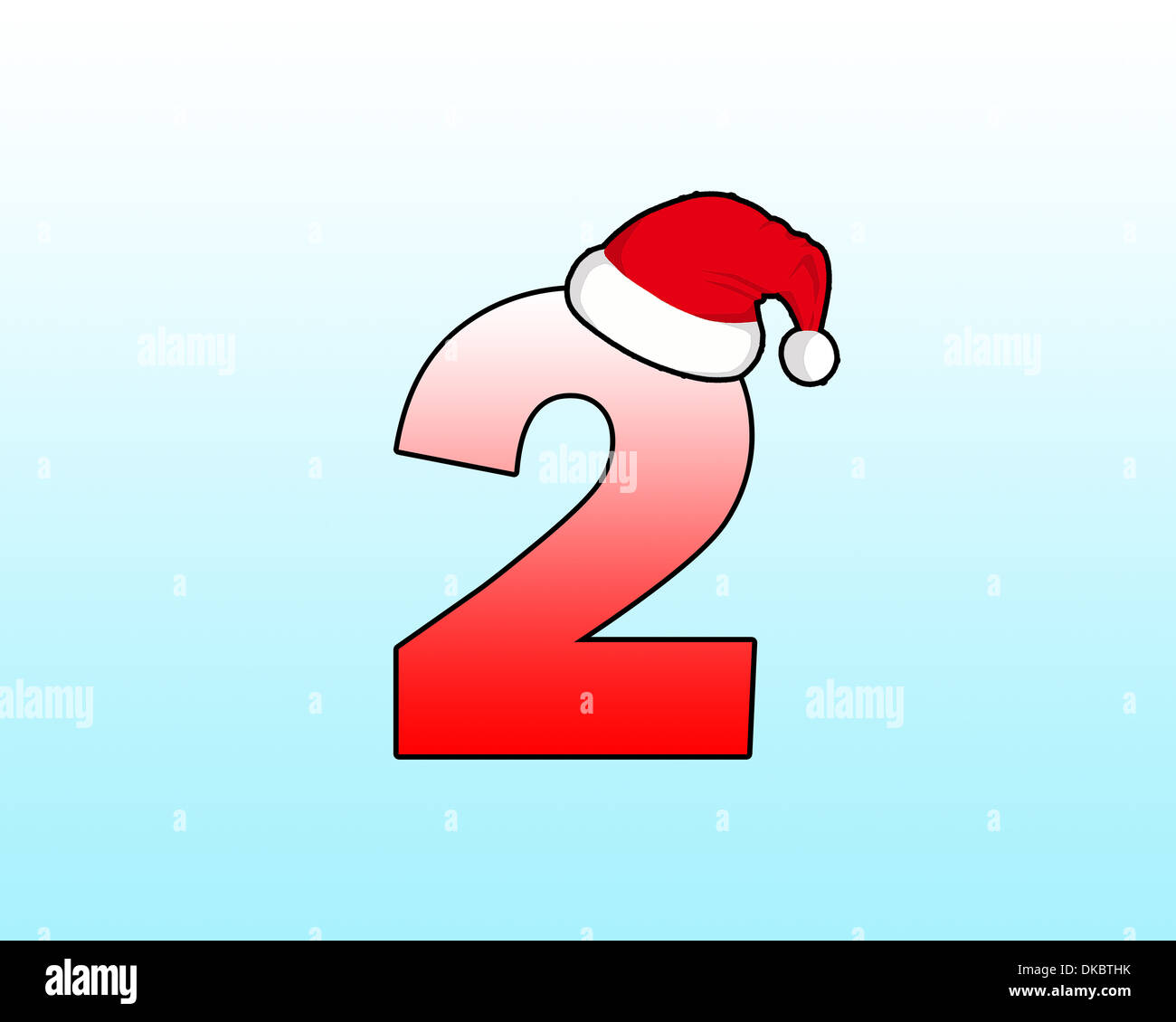 Number two design by wearing a Santa hat Stock Photo - Alamy