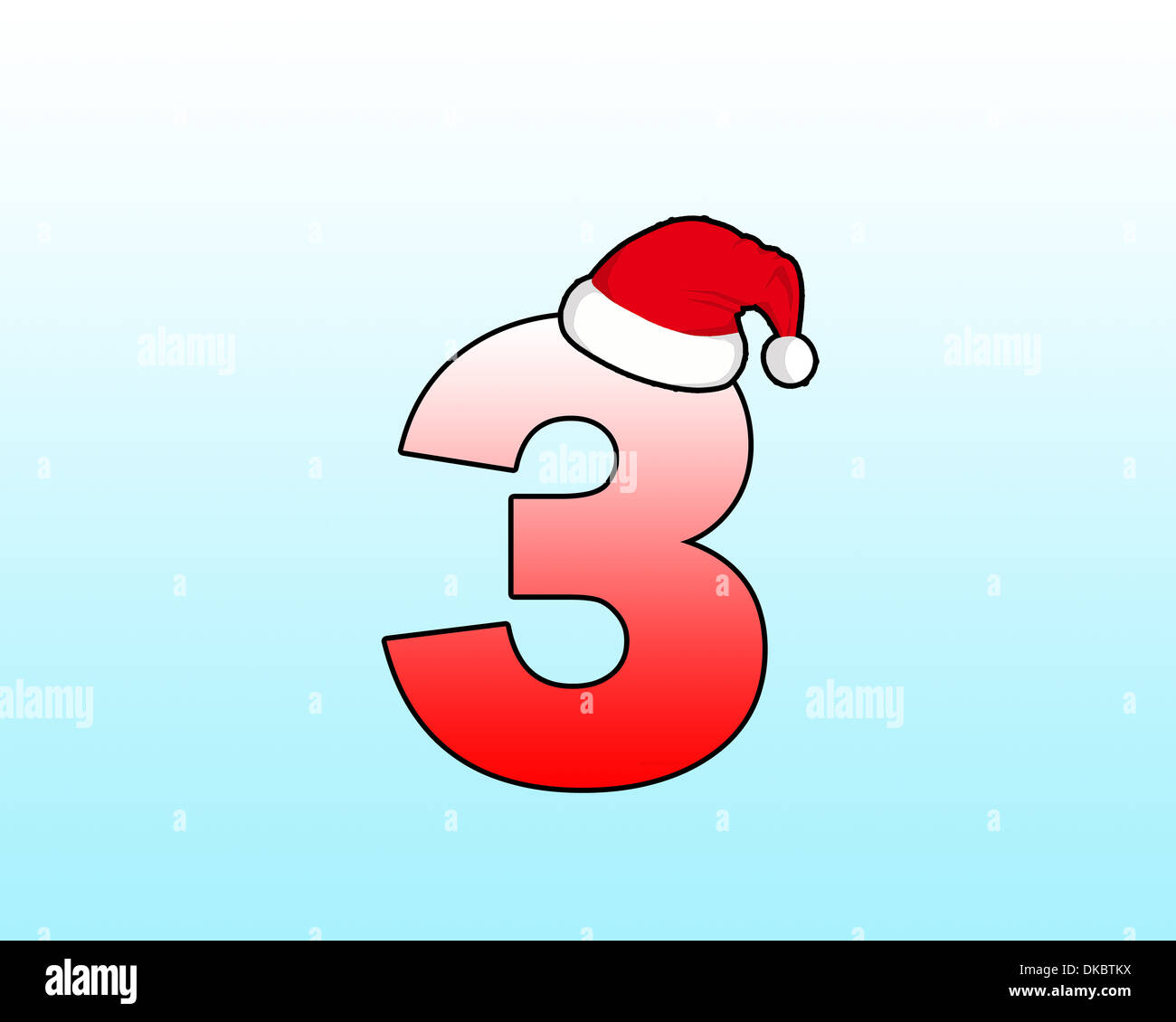 Number three design by wearing a Santa hat Stock Photo - Alamy