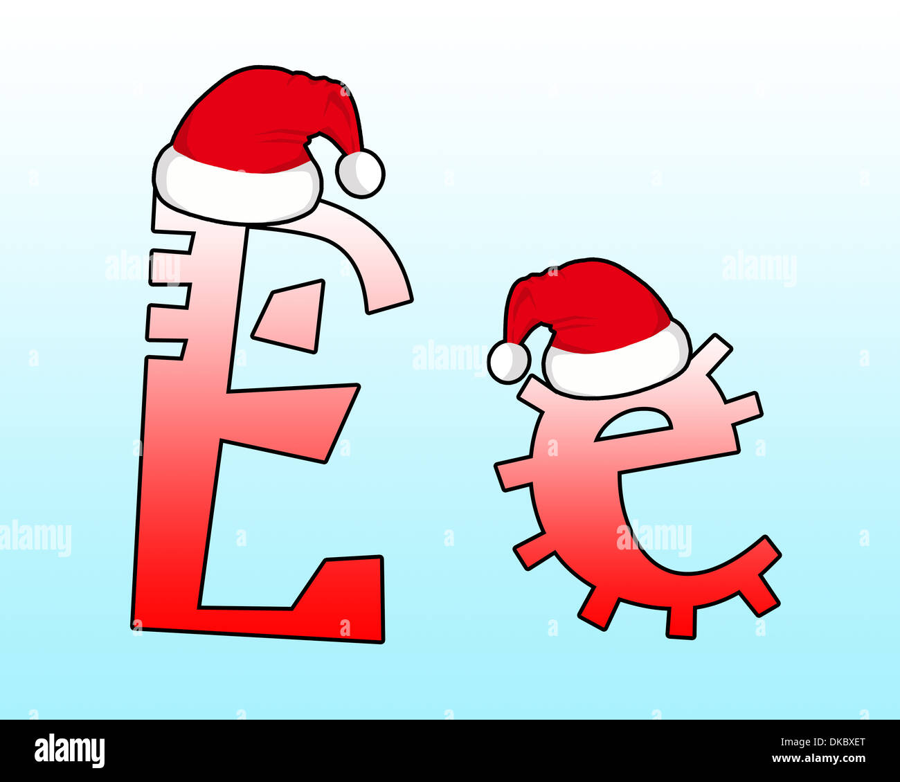 English alphabet Cross wearing a Santa hat Stock Photo - Alamy
