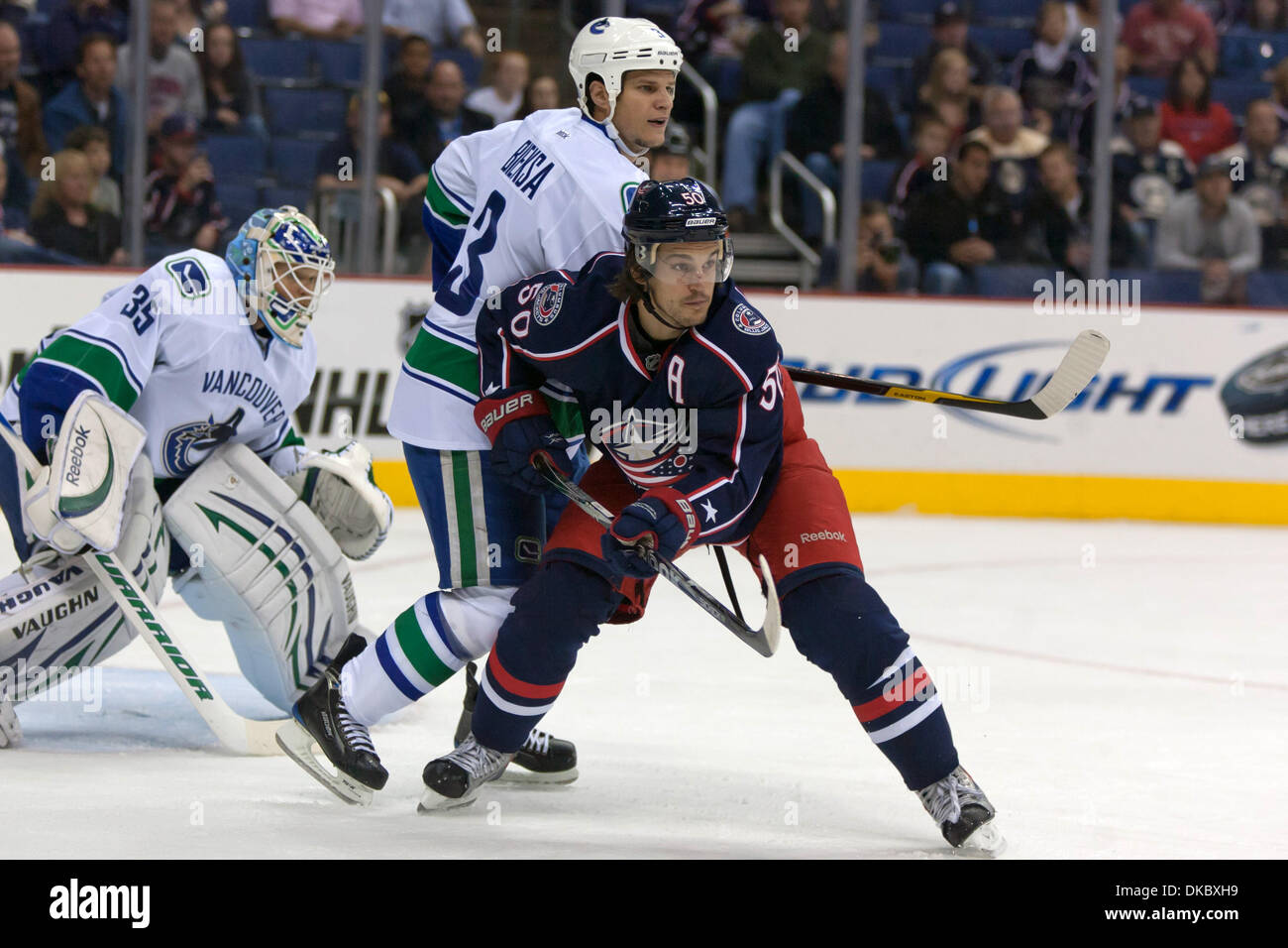 Oct. 10, 2011 - Columbus, Ohio, U.S - Columbus center Antoine Vermette ...