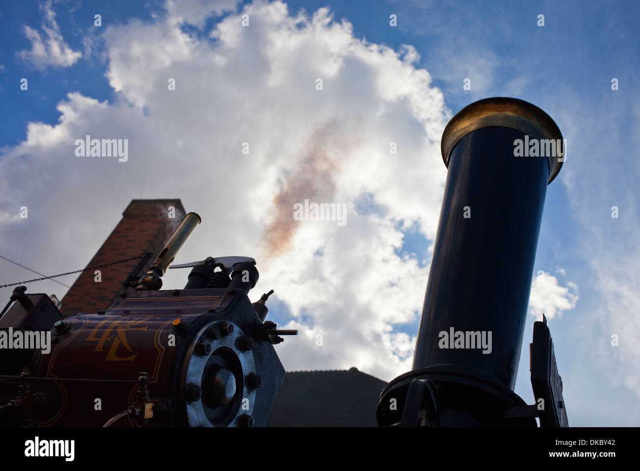 At work on his steam traction engine hi-res stock photography and ...