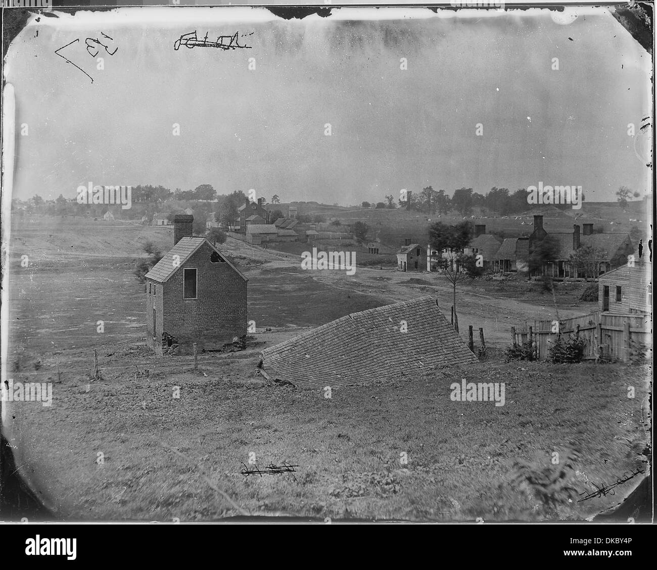 The image shows the battlefield of Fredericksburg, Virginia, site of a ...