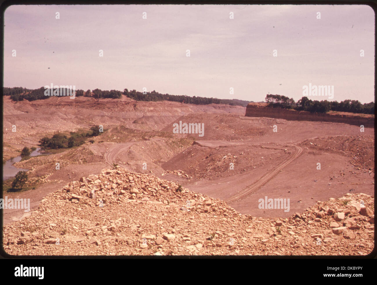 Buttes, mesas, and canyons in southeastern Ohio, formed by strip mining ...