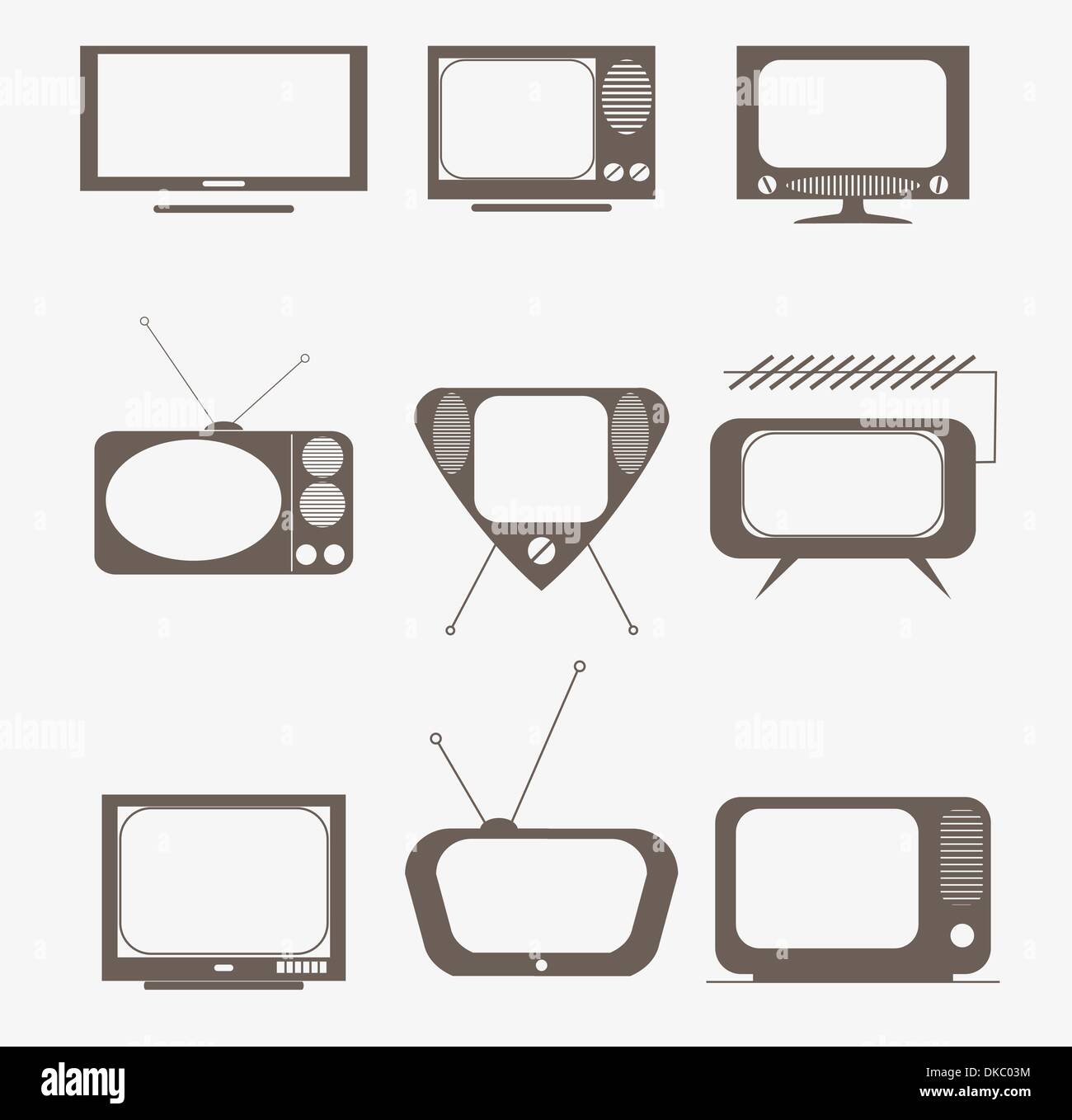 retro tv icons set Stock Vector Image & Art - Alamy