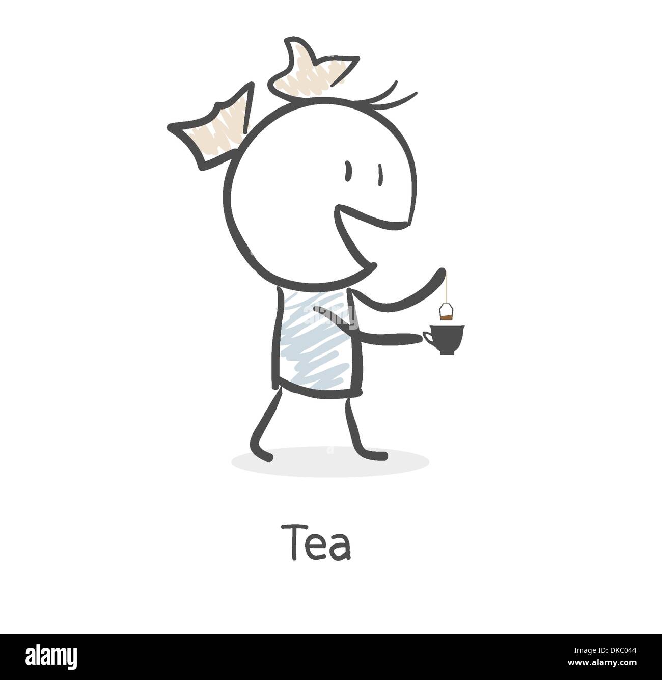 Cartoon girl drinking tea Stock Vector Image & Art - Alamy