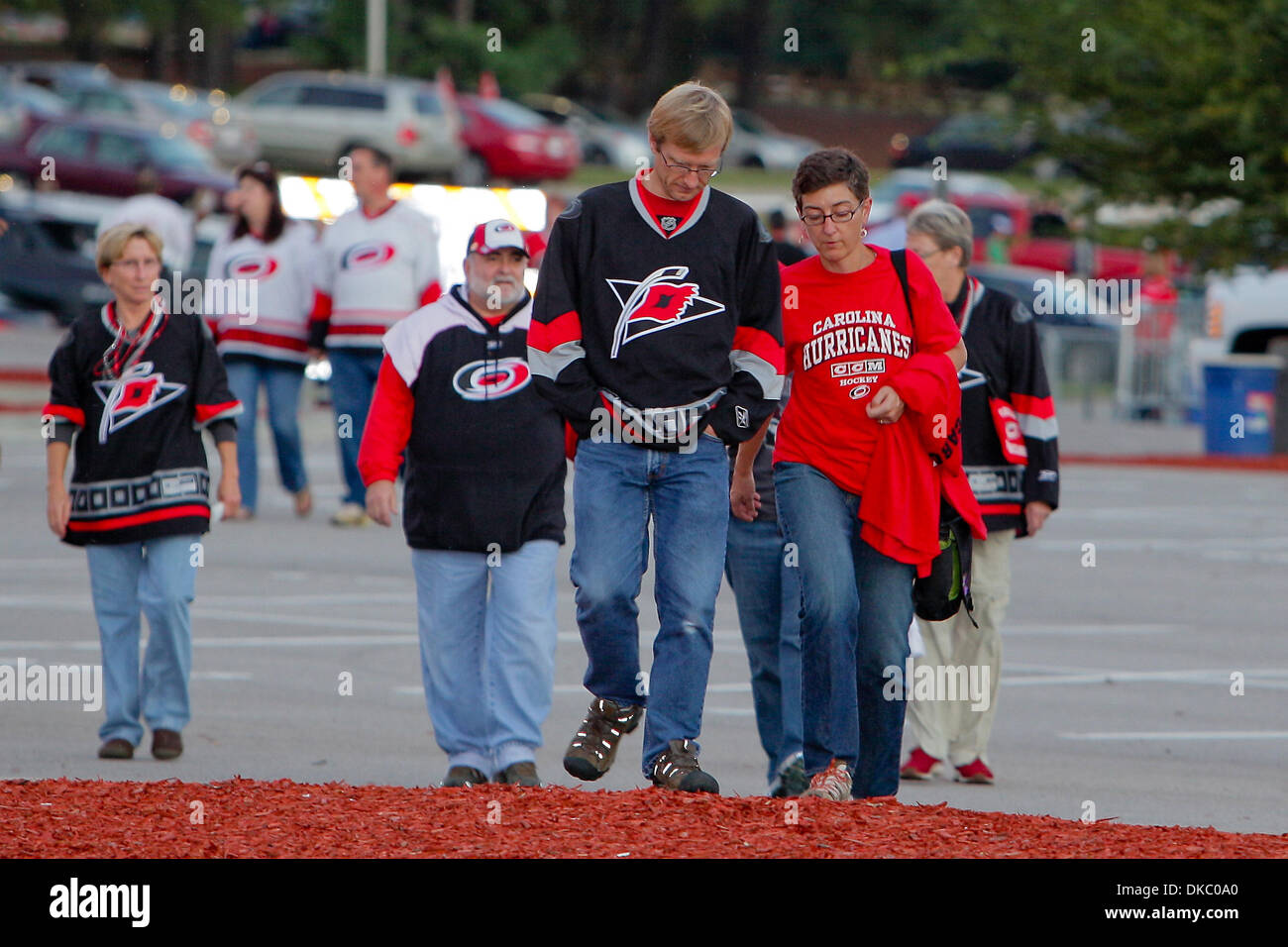 Oct. 12, 2011 - Raleigh, North Carolina, U.S - Excited hurricane fans ...