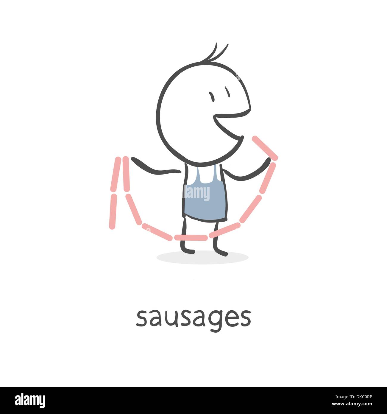 Man eating a sausage Stock Vector Image & Art - Alamy