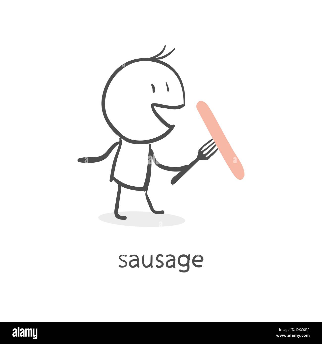 Man eating a sausage Stock Vector Image & Art - Alamy