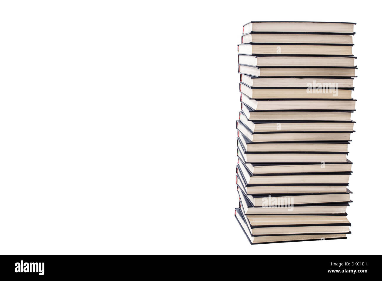 Pile of hardcover dark blue books with copy space on left Stock Photo ...