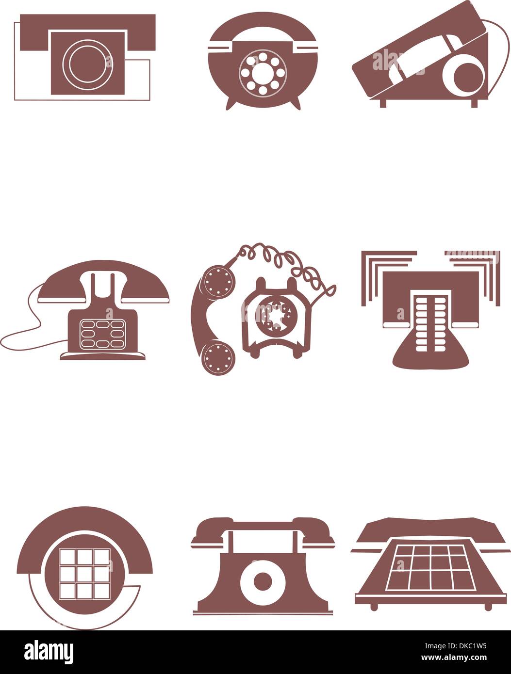 old phone icons Stock Vector Image & Art - Alamy
