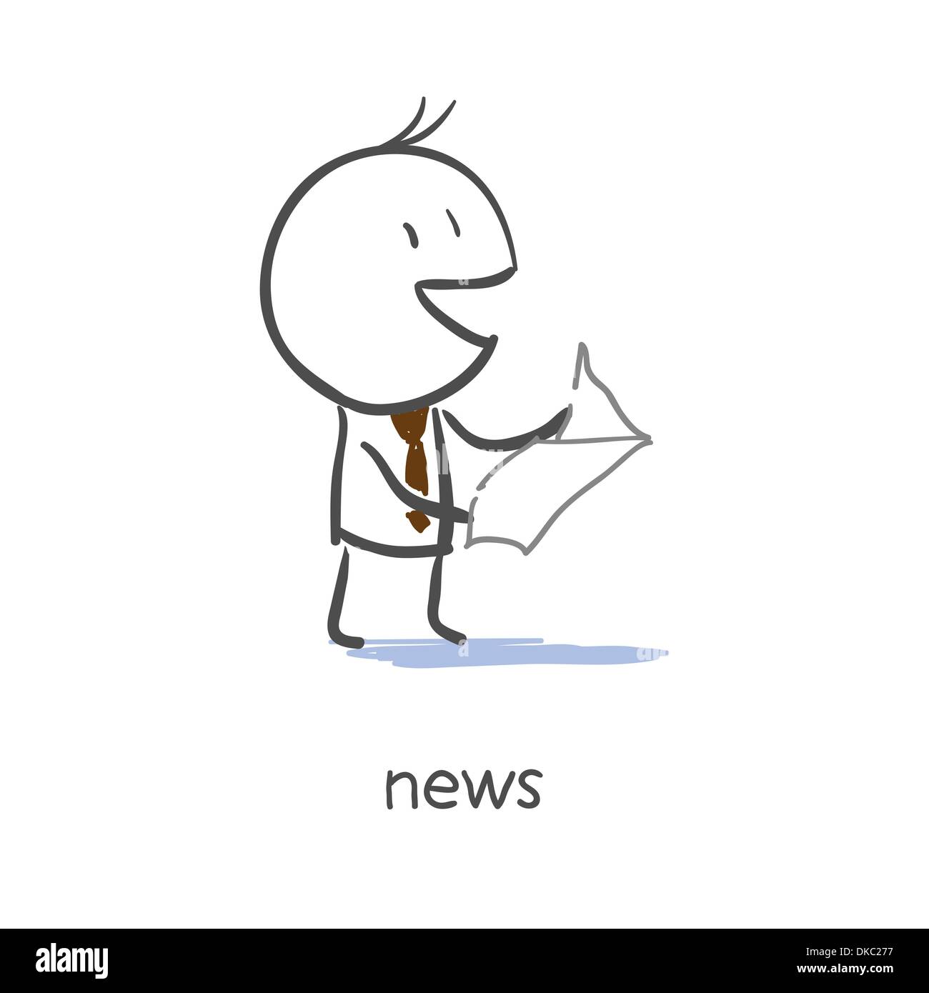 Person reading newspaper vector read business Cut Out Stock Images ...