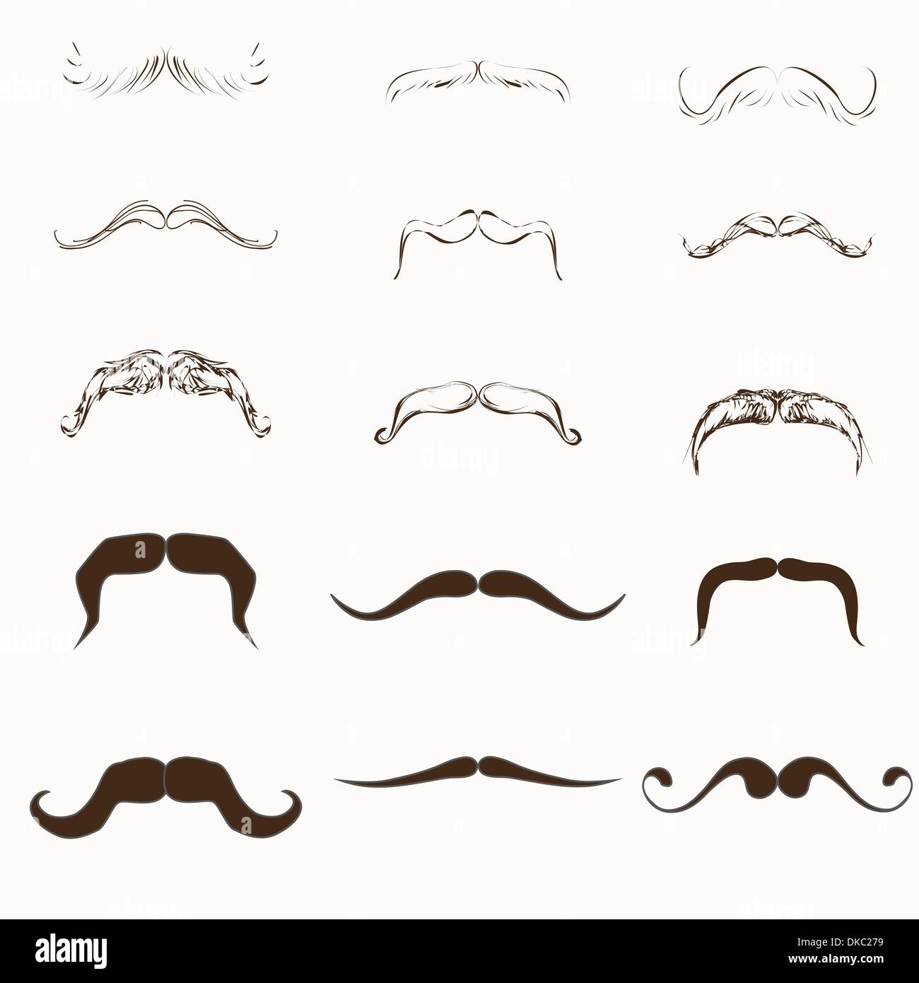 moustache Vector Set Stock Vector Image & Art - Alamy