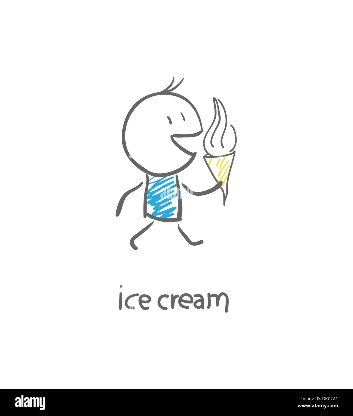 Man eating ice cream Stock Vector Image & Art - Alamy