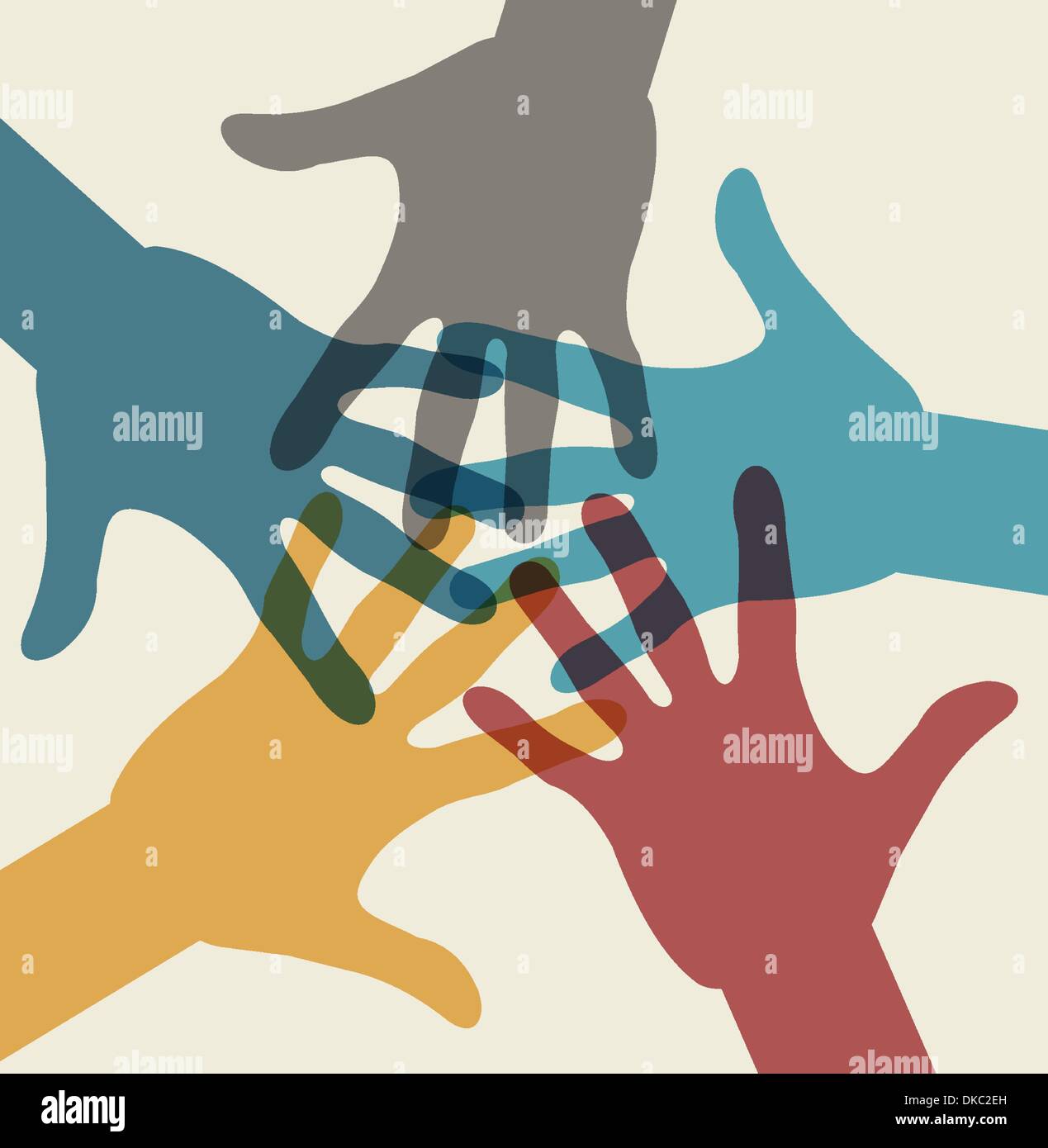 Team symbol. Multicolored hands Stock Vector Image & Art - Alamy