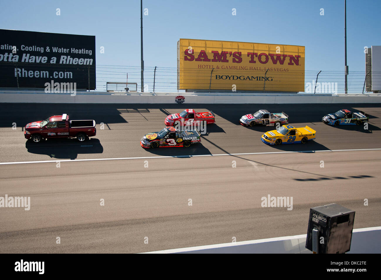 Oct. 15, 2011 - Las Vegas, Nevada, U.S - The NASCAR pace truck leads ...