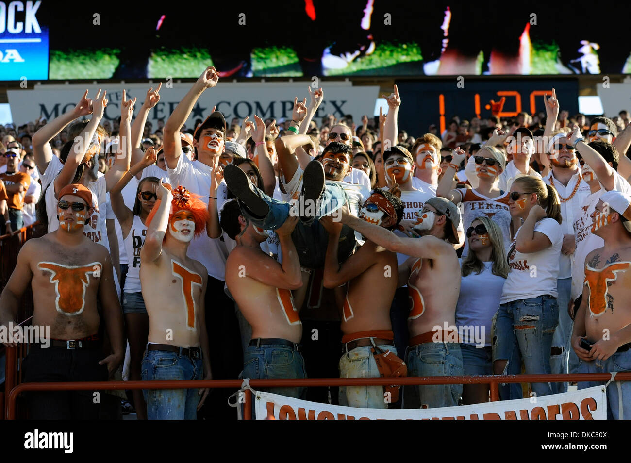 Oct. 15, 2011 - Austin, Texas, U.S - Texas student fans celebrate the ...