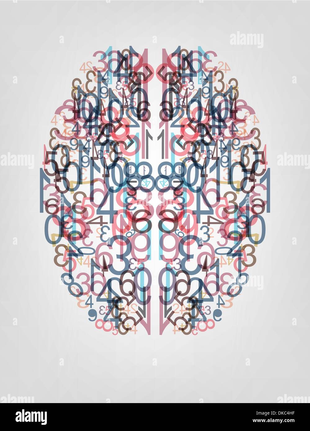 Number background. Digital brain Stock Vector Image & Art - Alamy