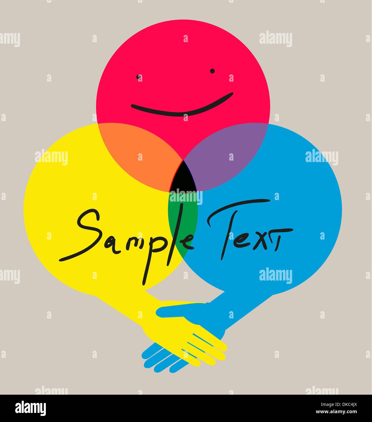 cmyk concept. hand shake Stock Vector Image & Art - Alamy