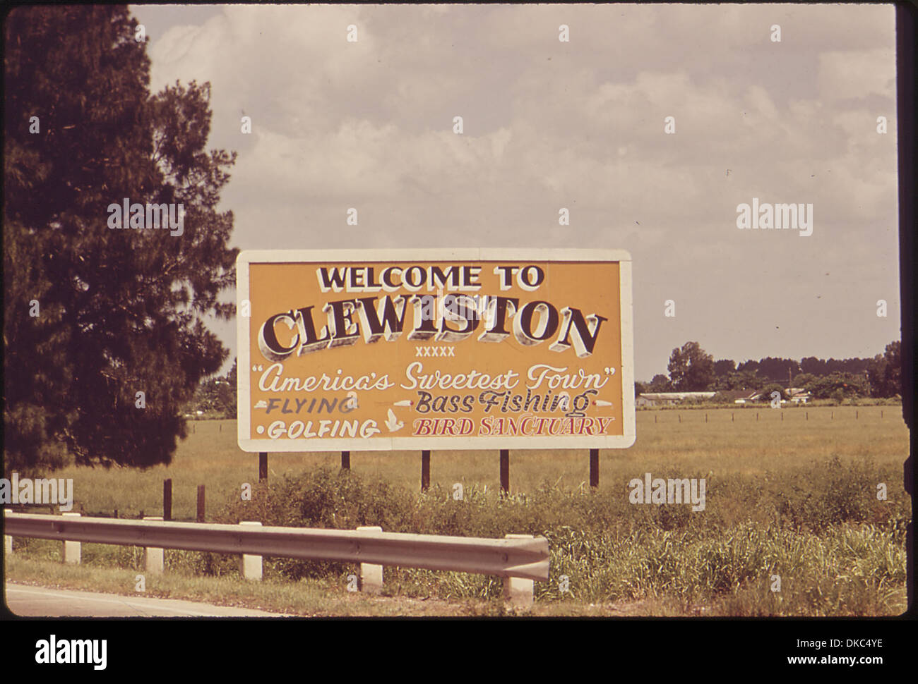 The city limits of Clewiston, a small city located in Florida, marking ...