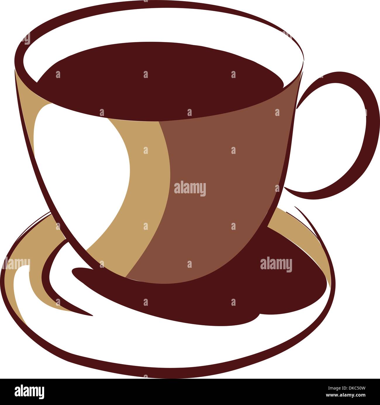 Steaming love cup coffee Stock Vector Images - Alamy