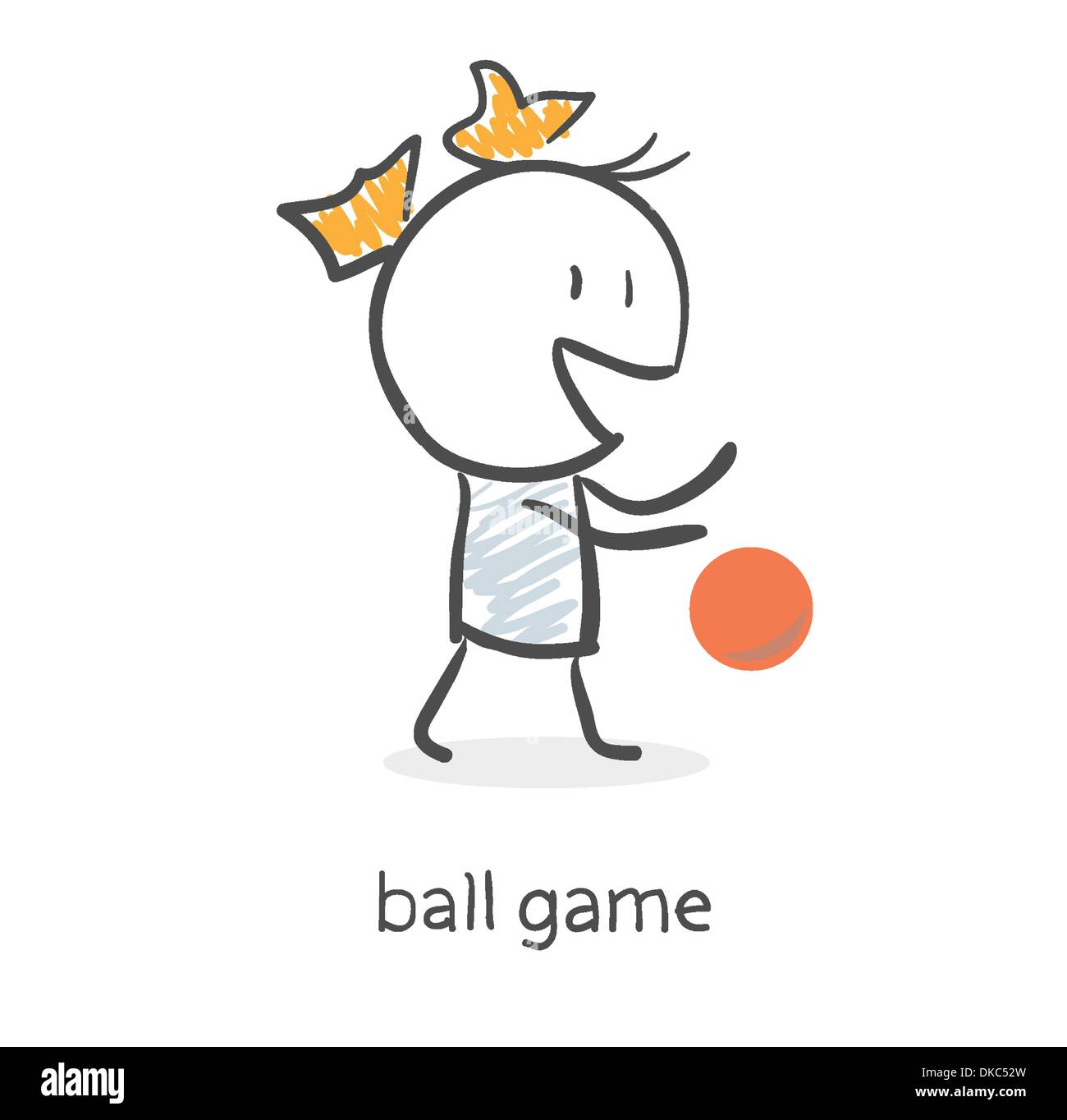 Cartoon girl playing ball Stock Vector Image & Art - Alamy