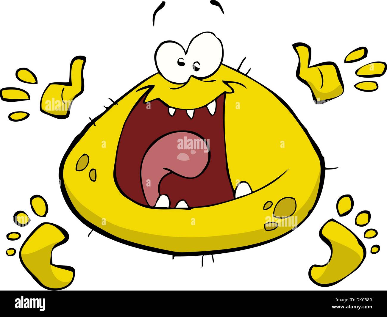 Yellow monster on white background vector illustration Stock Vector ...