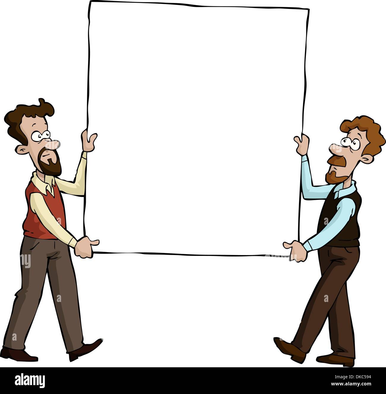 Two men with a picture vector illustration Stock Vector Image & Art - Alamy
