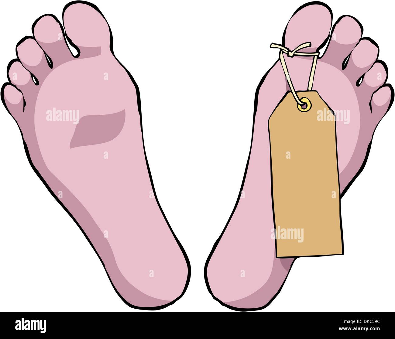 Feet with a tag on a white background vector Stock Vector Image & Art ...