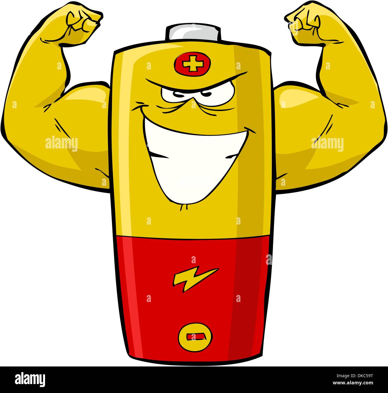 Strong battery on a white background vector illustration Stock Vector ...