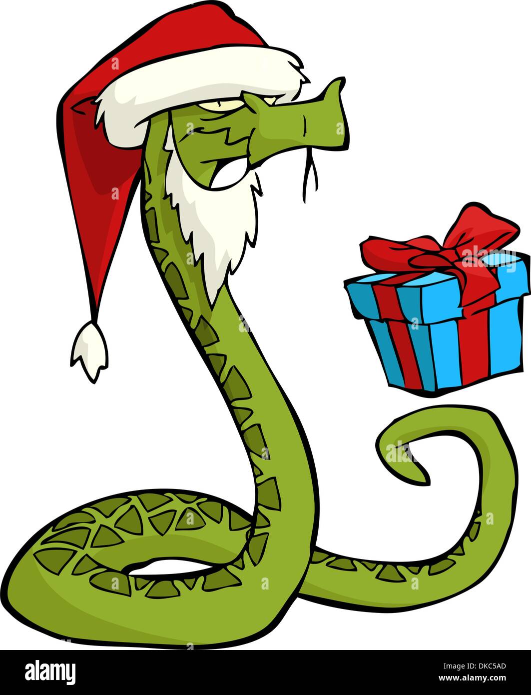 Santa snake on a white background vector illustration Stock Vector ...