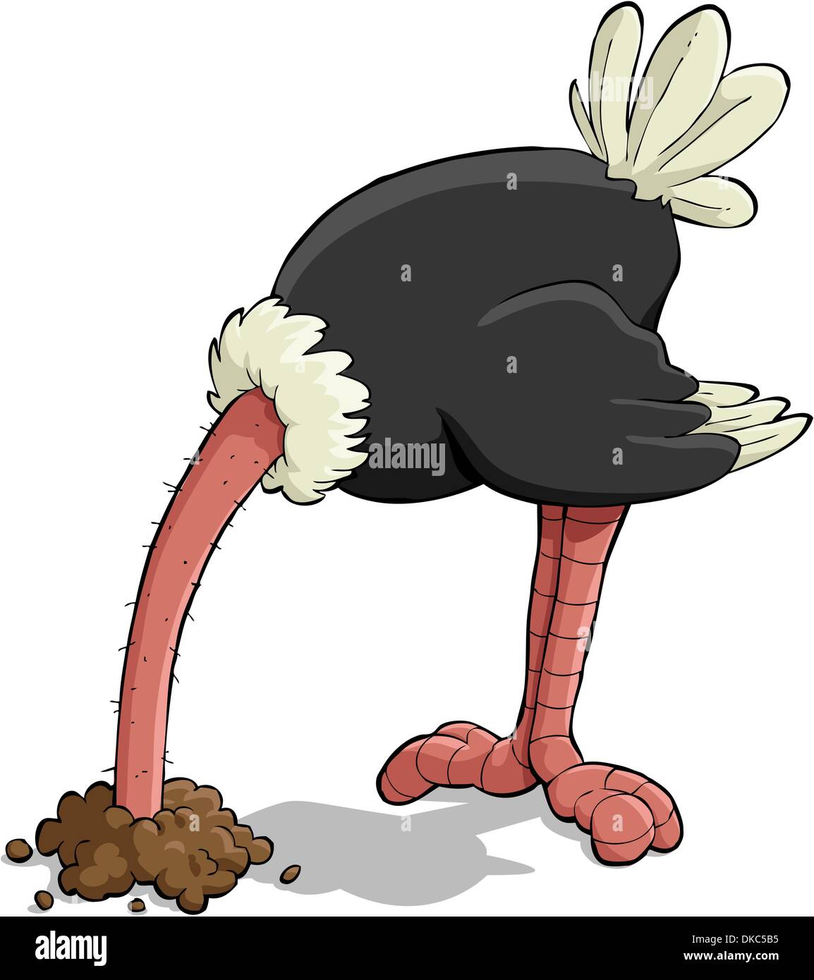 Ostrich hiding its head in the sand vector illustration Stock Vector ...
