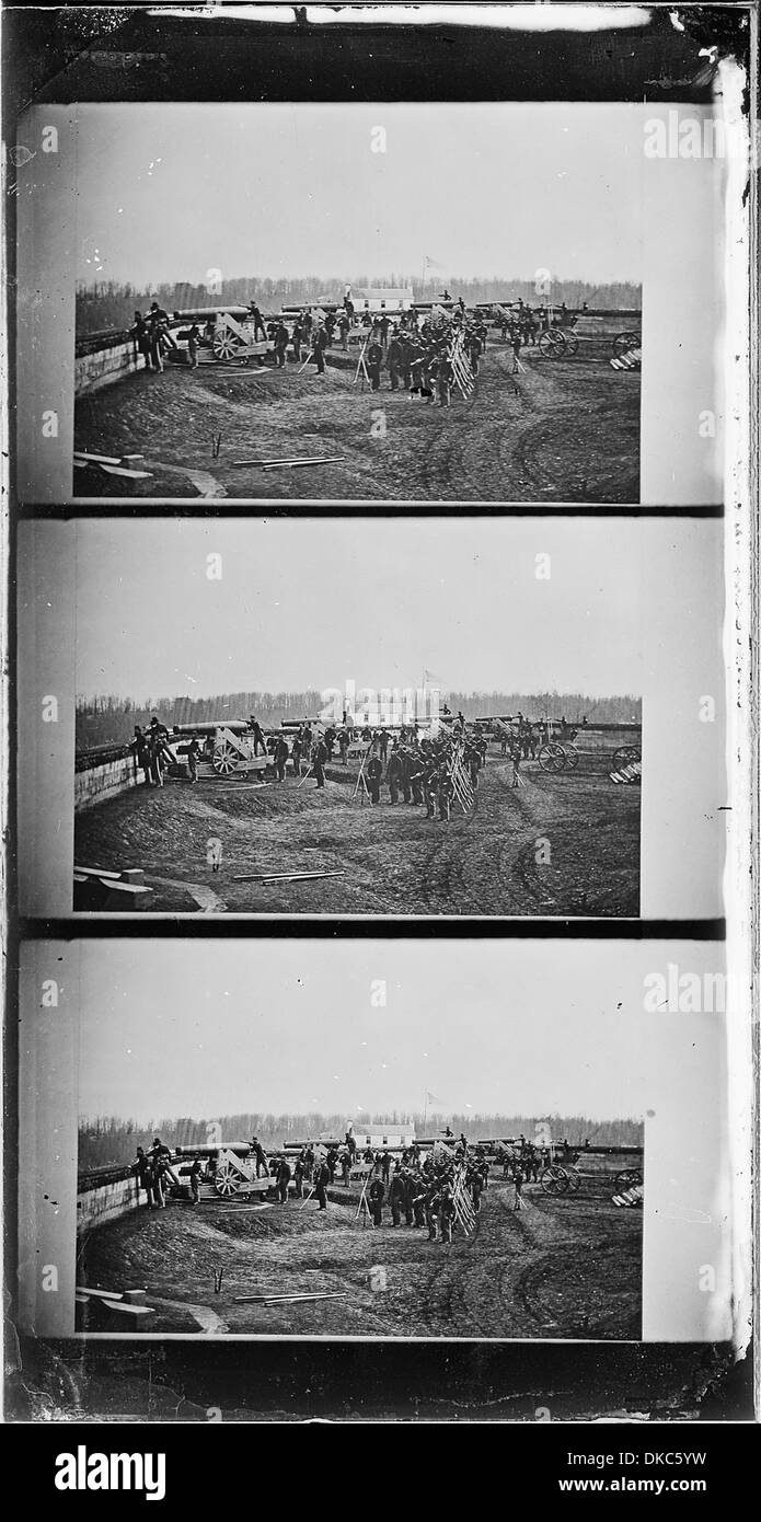 An interior view of Fort Totten, a historical military fortification ...