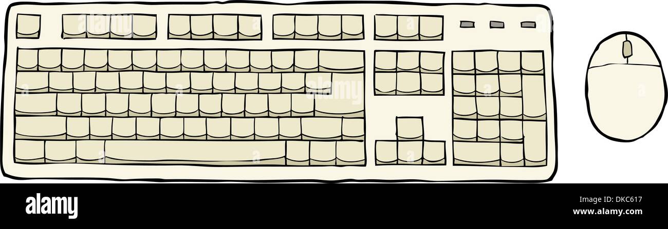 Keyboard and mouse on a white background vector Stock Vector Image ...