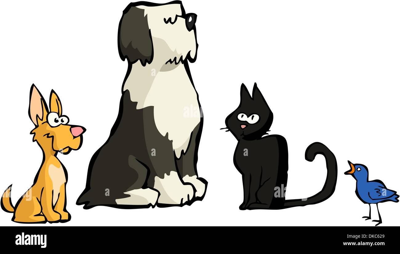 Four animals on a white background vector illustration Stock Vector ...