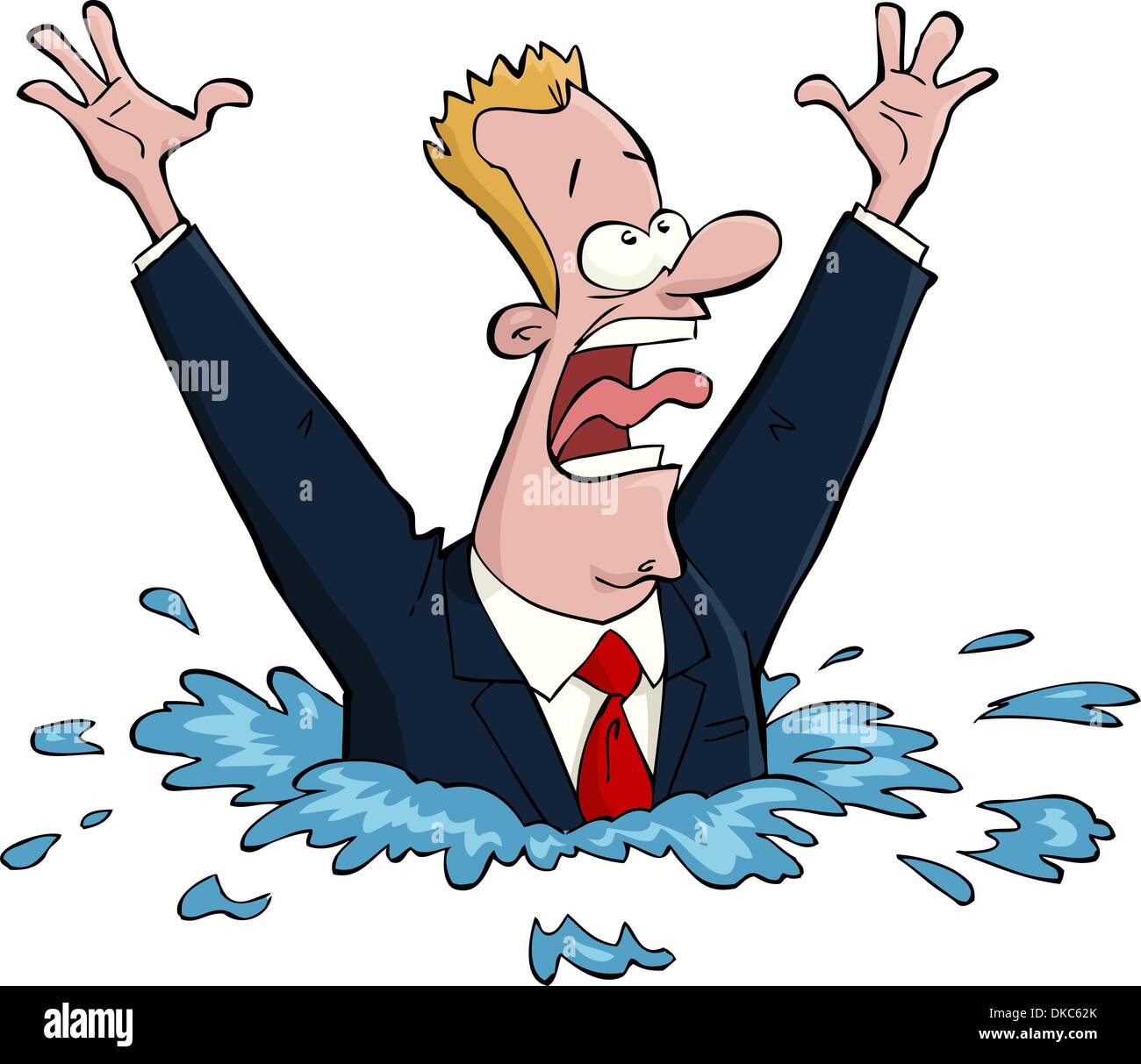 Drowning man on a white background vector illustration Stock Vector ...