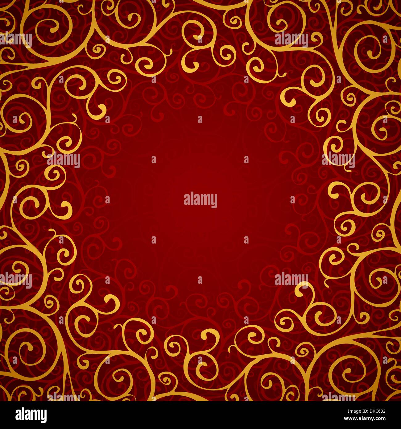 Ornate decoration on a red background vector illustration Stock Vector ...