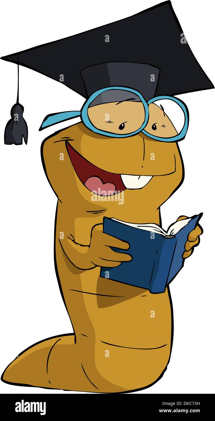 Bookworm on a white background vector illustration Stock Vector Image ...