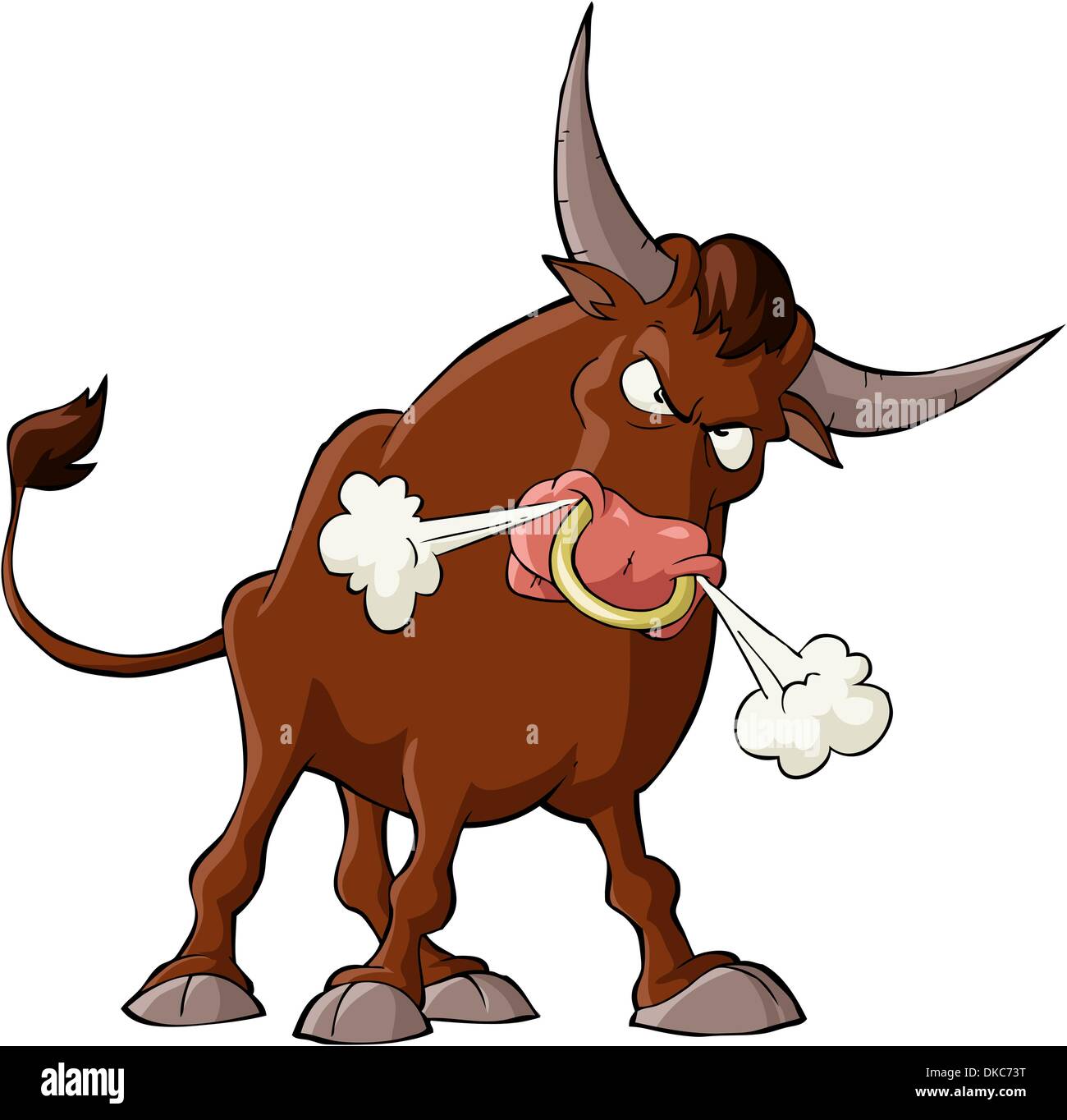 Angry bull on white background vector illustration Stock Vector Image ...