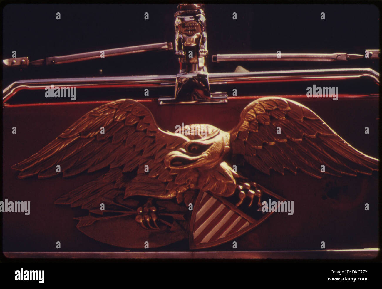 The eagle insignia displayed on a New York City Fire Department truck ...